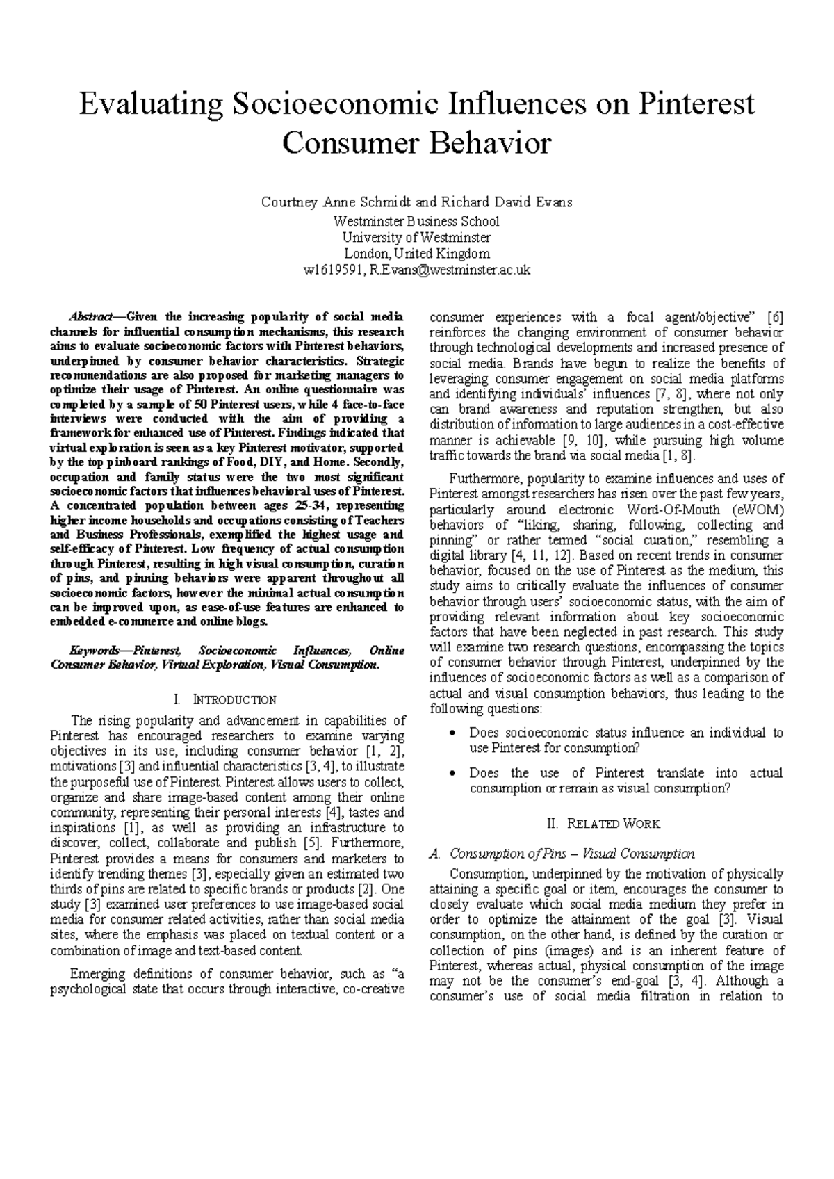Evaluating Socioeconomic Influences on Pinterest Consumer Behavior ...