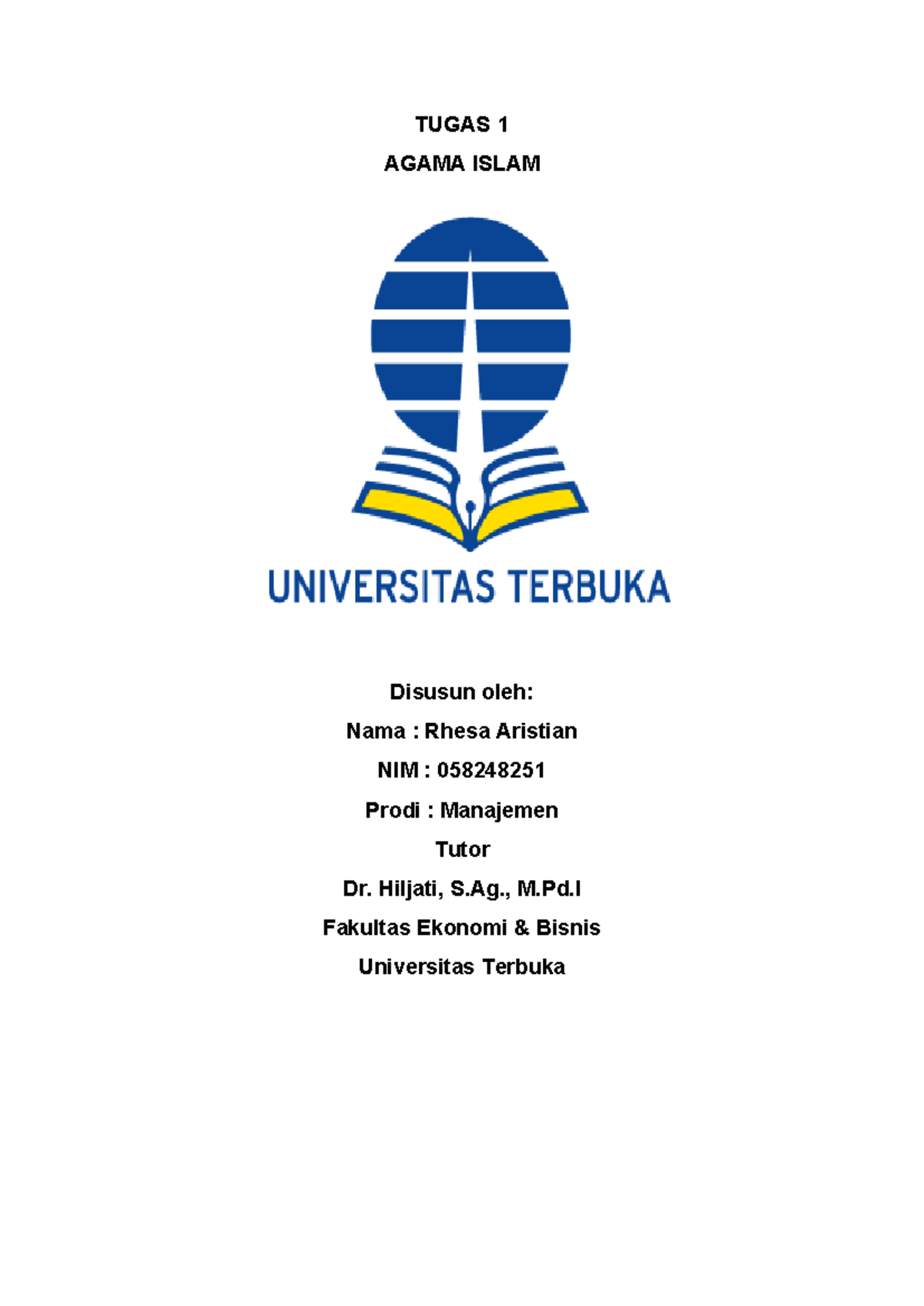 Tugas 1 Agama Islam - Proses Belajar dan Pemahaman - Studocu