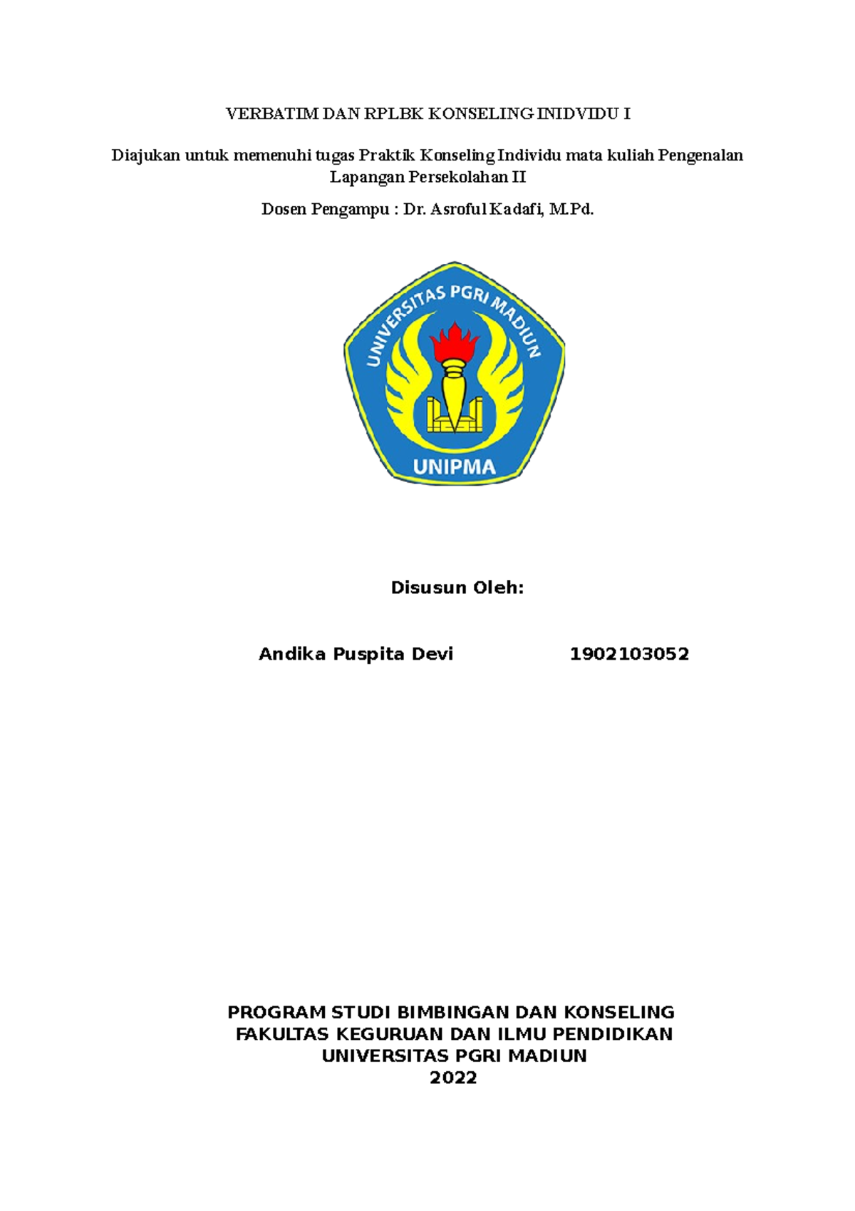 RPLBK 1902103052: Verbatim Konseling Individu I dan Analisis Kasus ...