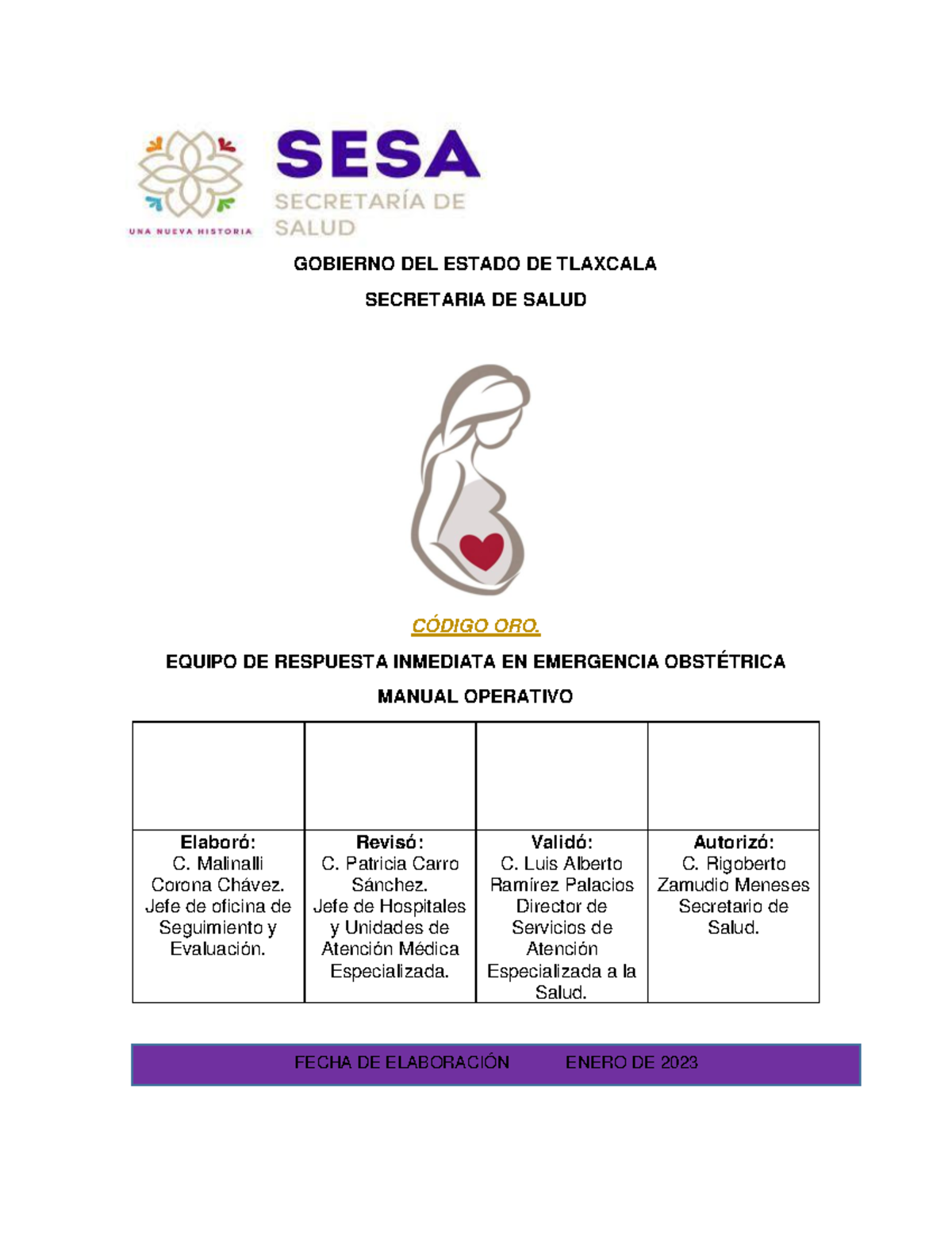 Manual Operativo del Código Oro: Emergencias Obstétricas en Tlaxcala ...