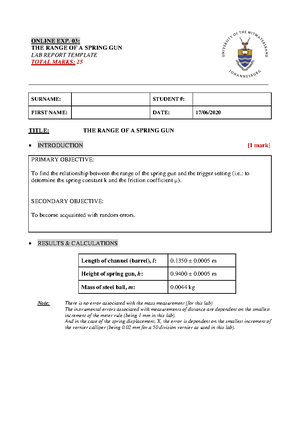 Experiment 08 - Diffraction Grating - PHYS1032/1033 - Studocu