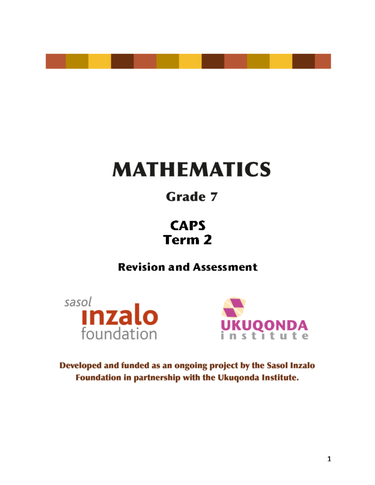 Grade 7 Term 2 Math Revision & Assessment Notes - Studocu