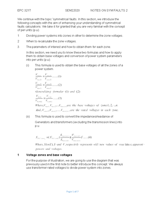 PWS316D Power Systems II: Short Circuit Analysis and Fault Calculations ...