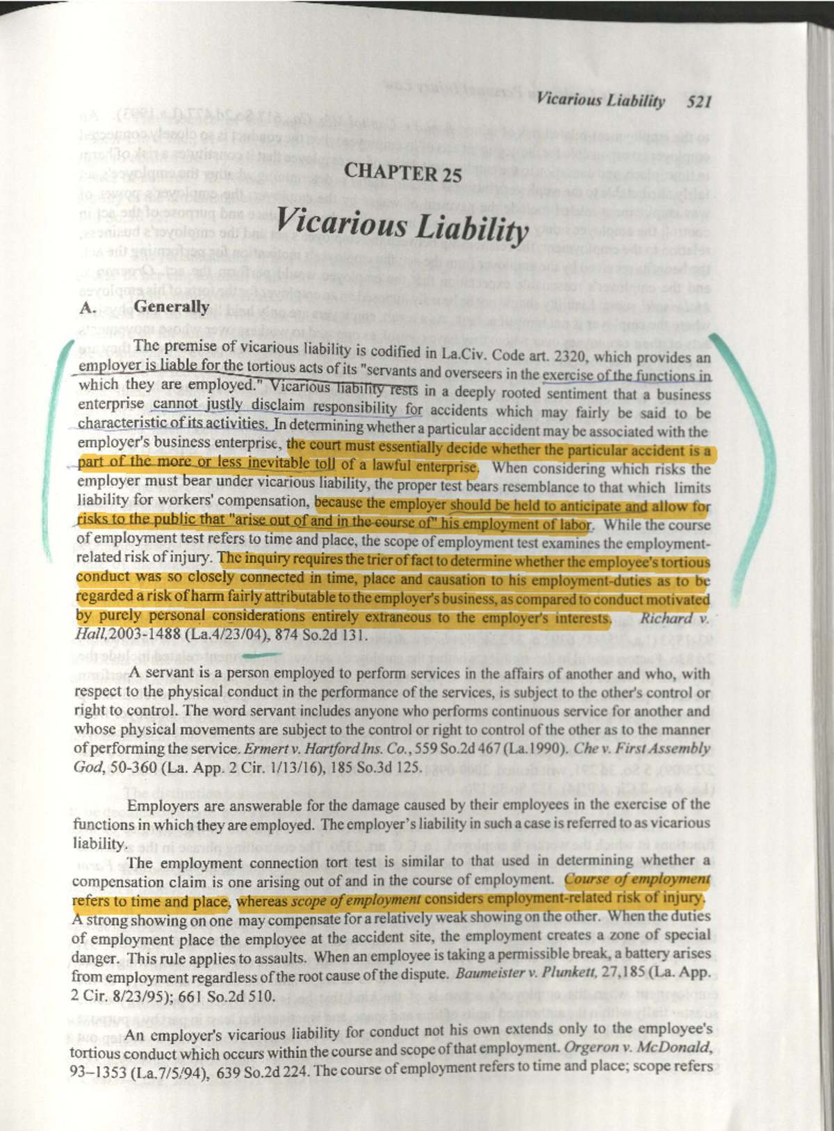 Vicarious Liability Overview - Law 521 Chapter 25 Notes - Studocu