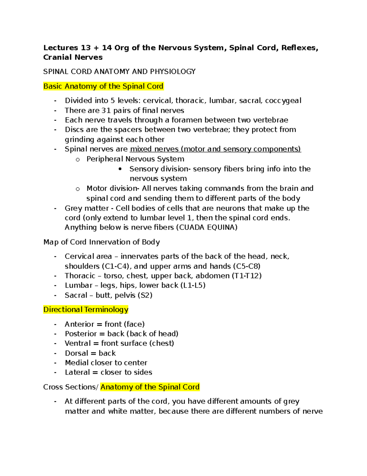 B071D07C: Overview of Spinal Cord Anatomy & Reflexes in Nervous System ...