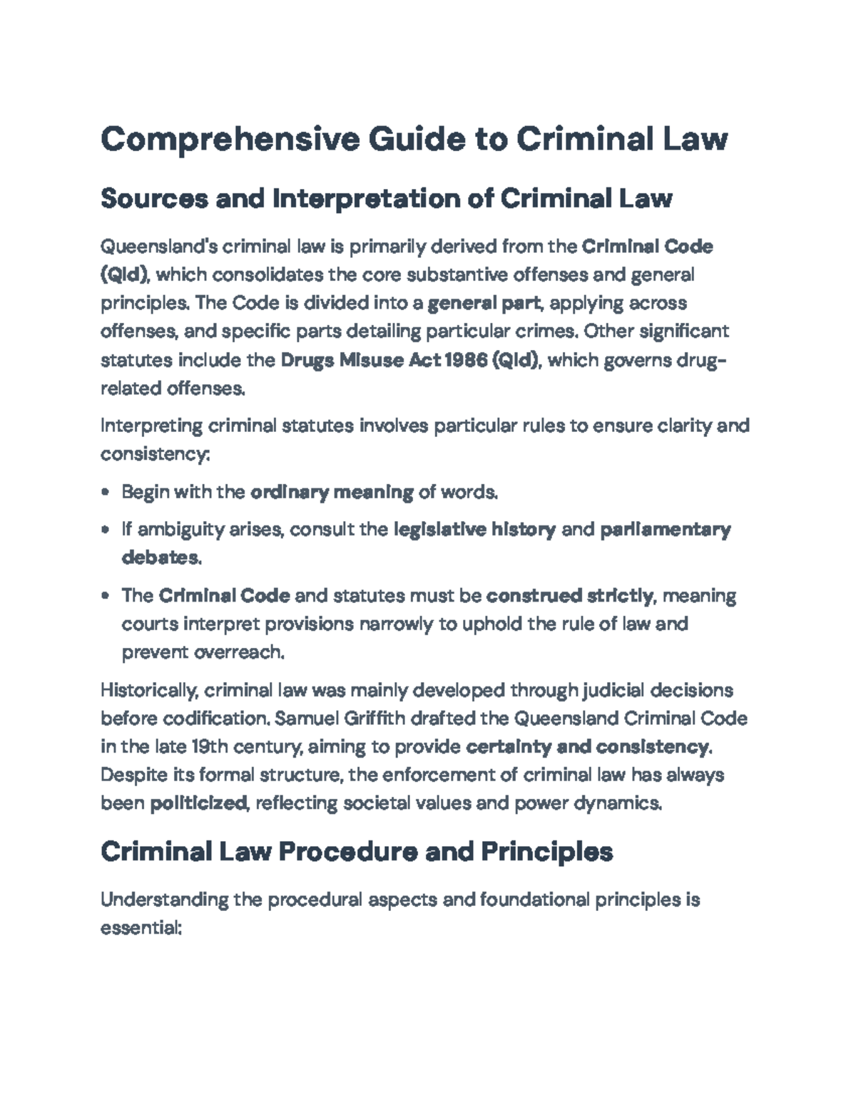 Comprehensive Guide to Criminal Law (Qld): Key Principles & Procedures ...
