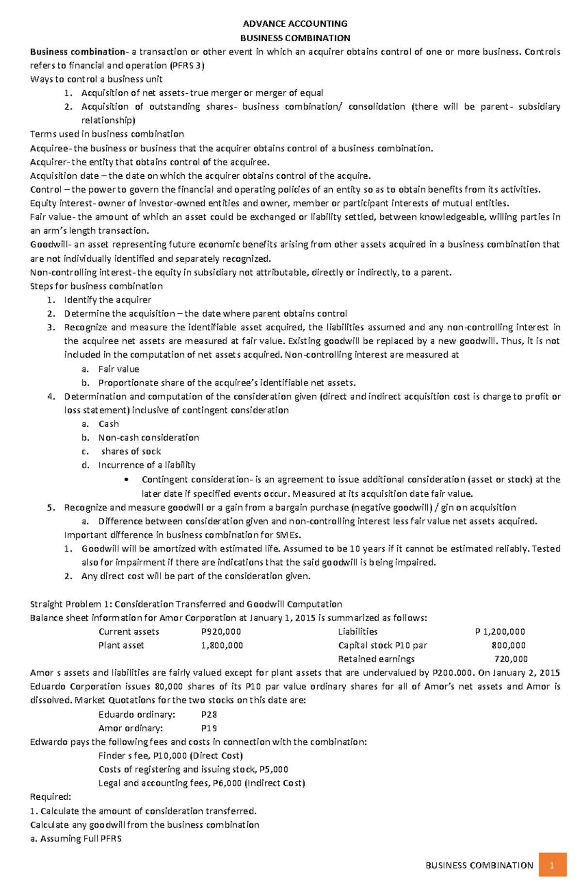Business Combination Overview: Advanced Accounting Concepts & Examples ...