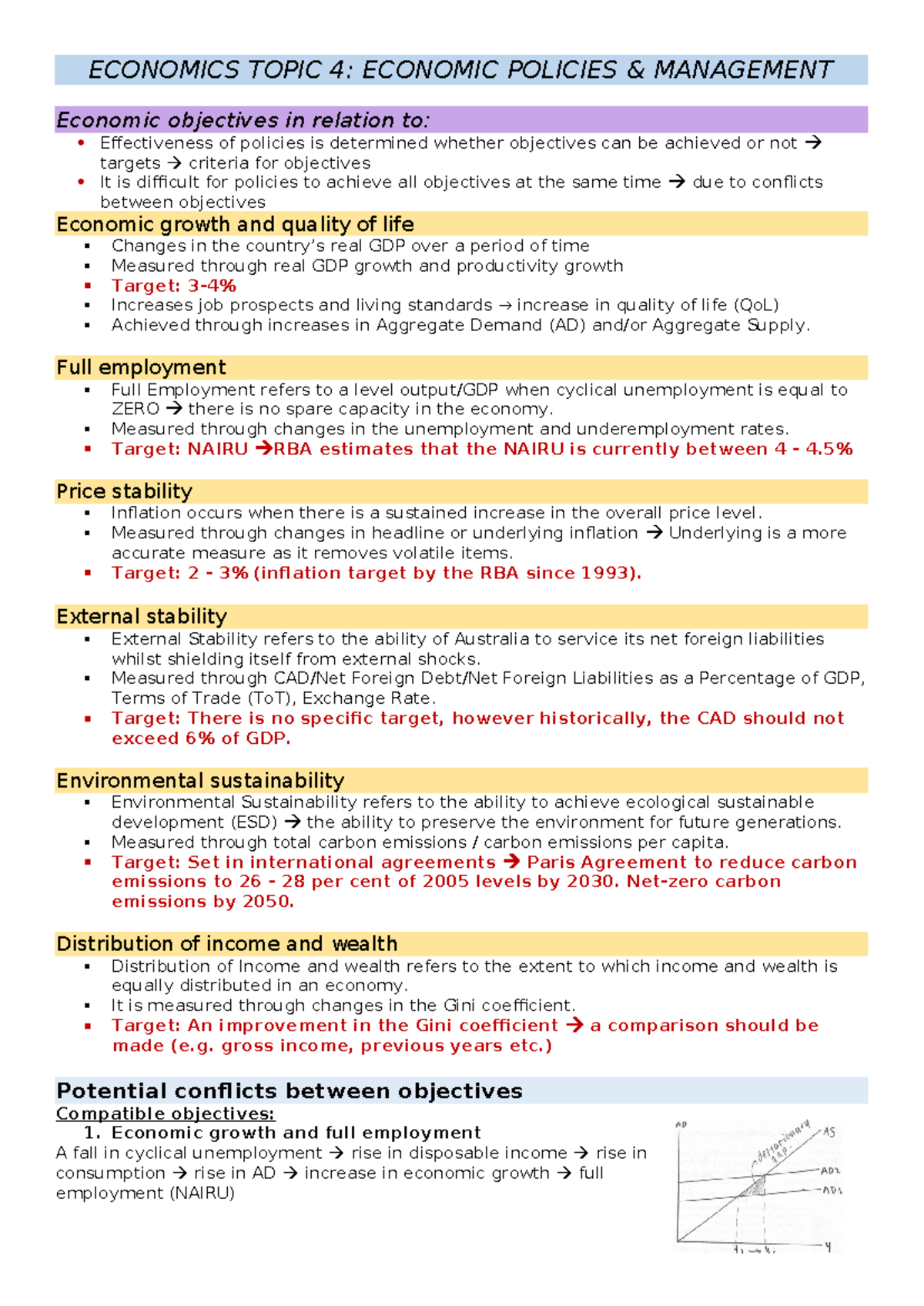ECON 101 Topic 4: Economic Policies & Management Overview Notes - Studocu