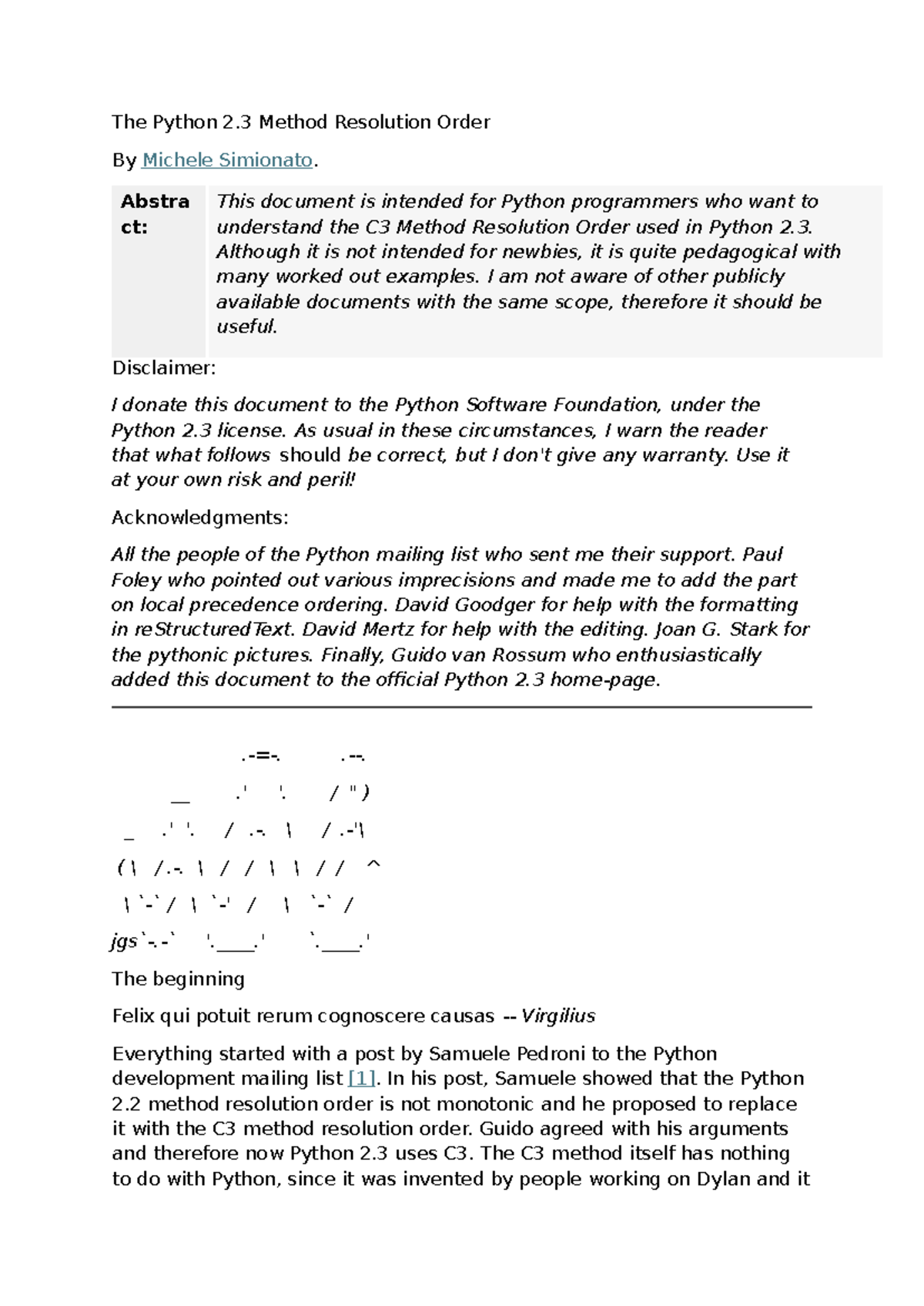 Python - Data Structures and Algorithms in Pythjon - The Python 2 Method Resolution Order By ...