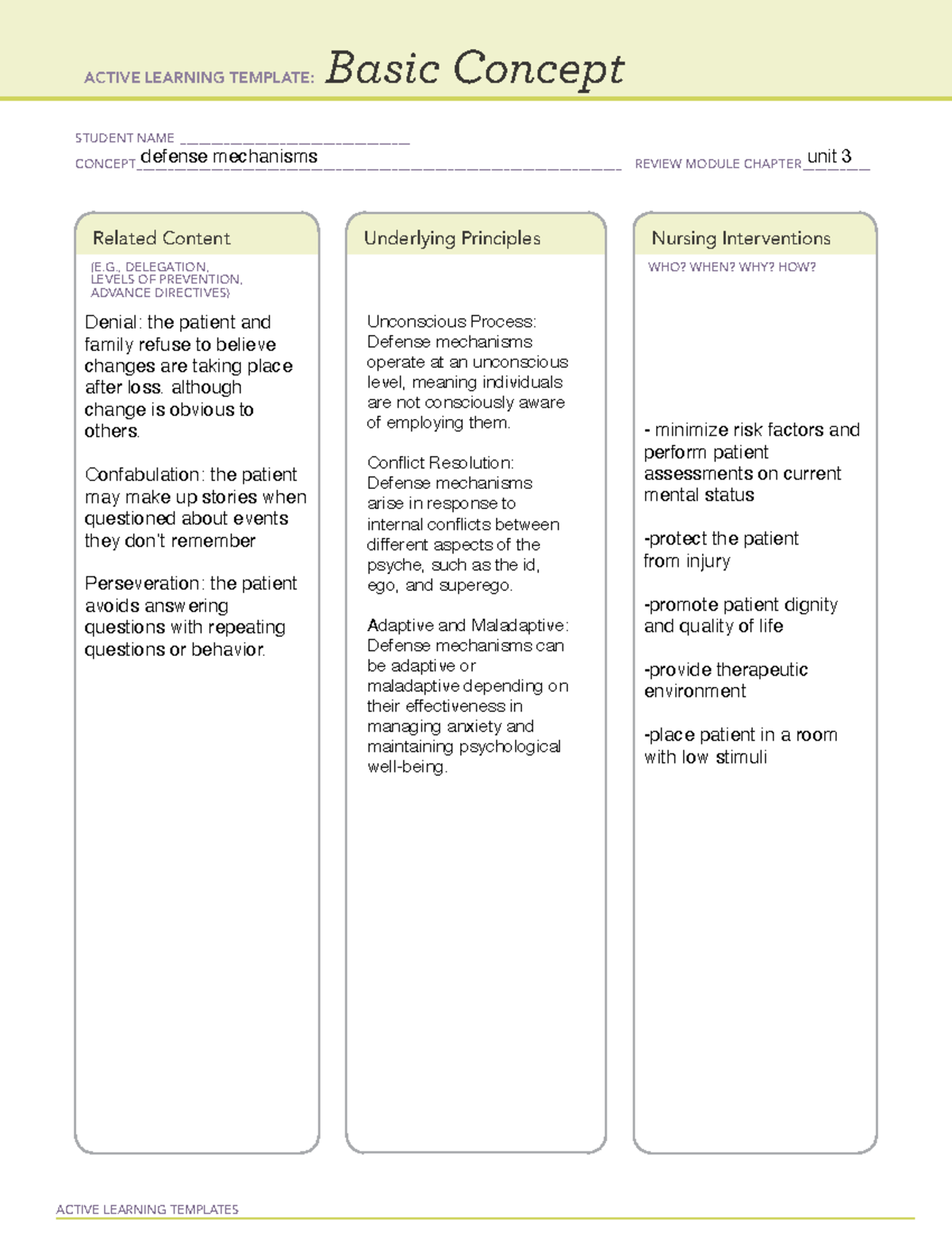Active Learning Template: Basic Concept Overview - B - Studocu