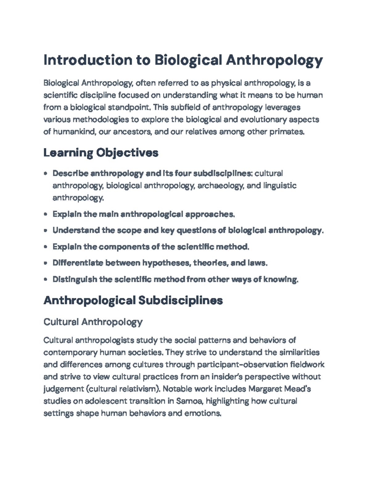 Biological Anthropology Overview: Concepts, Subfields & Methods ...