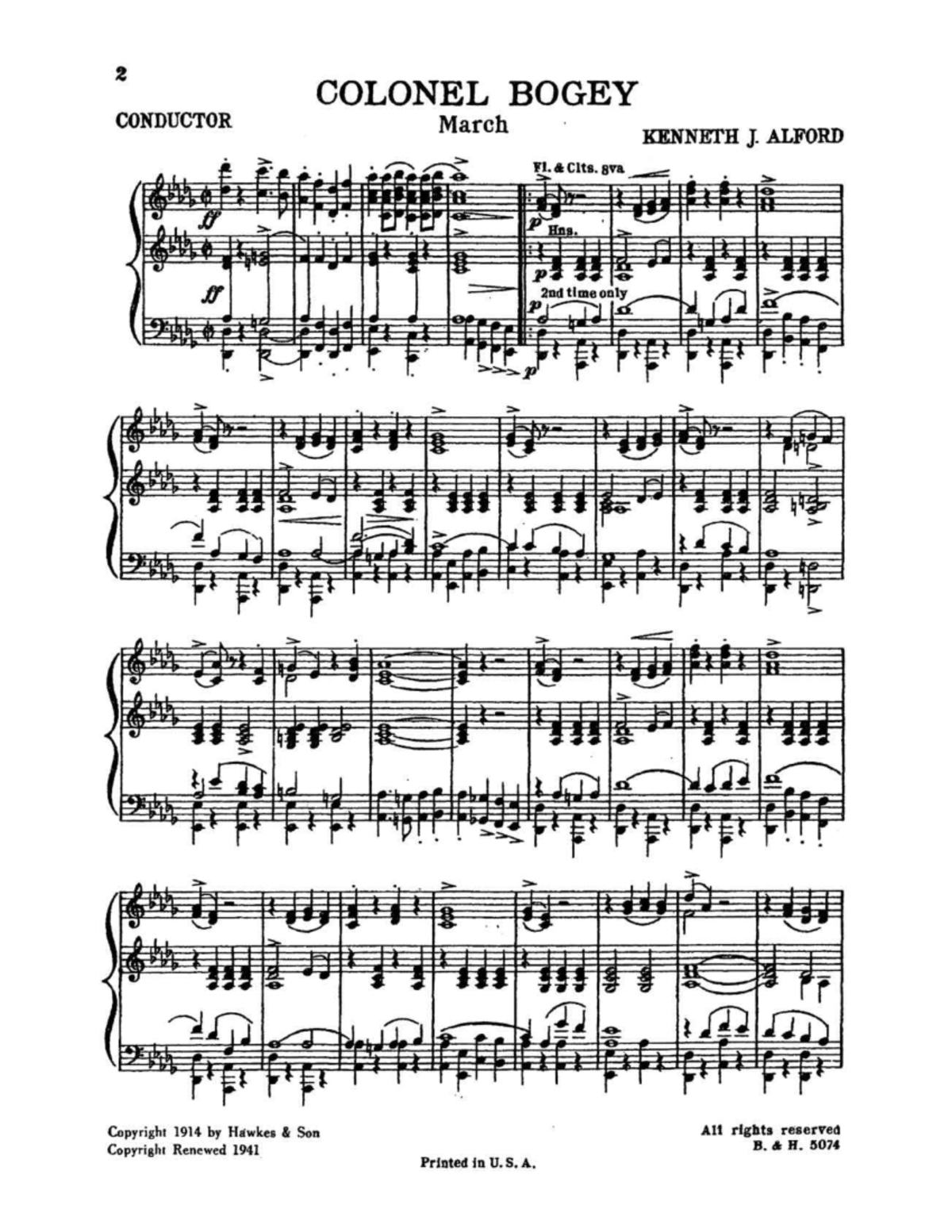 Colonel Bogey - dasdawd - 2 COLONEL BOGEY CONDUCTOR March KENNETH J ...