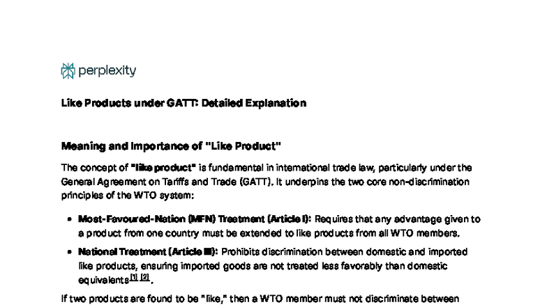 Like Products under GATT: Detailed Explanation of Meaning & Importance ...