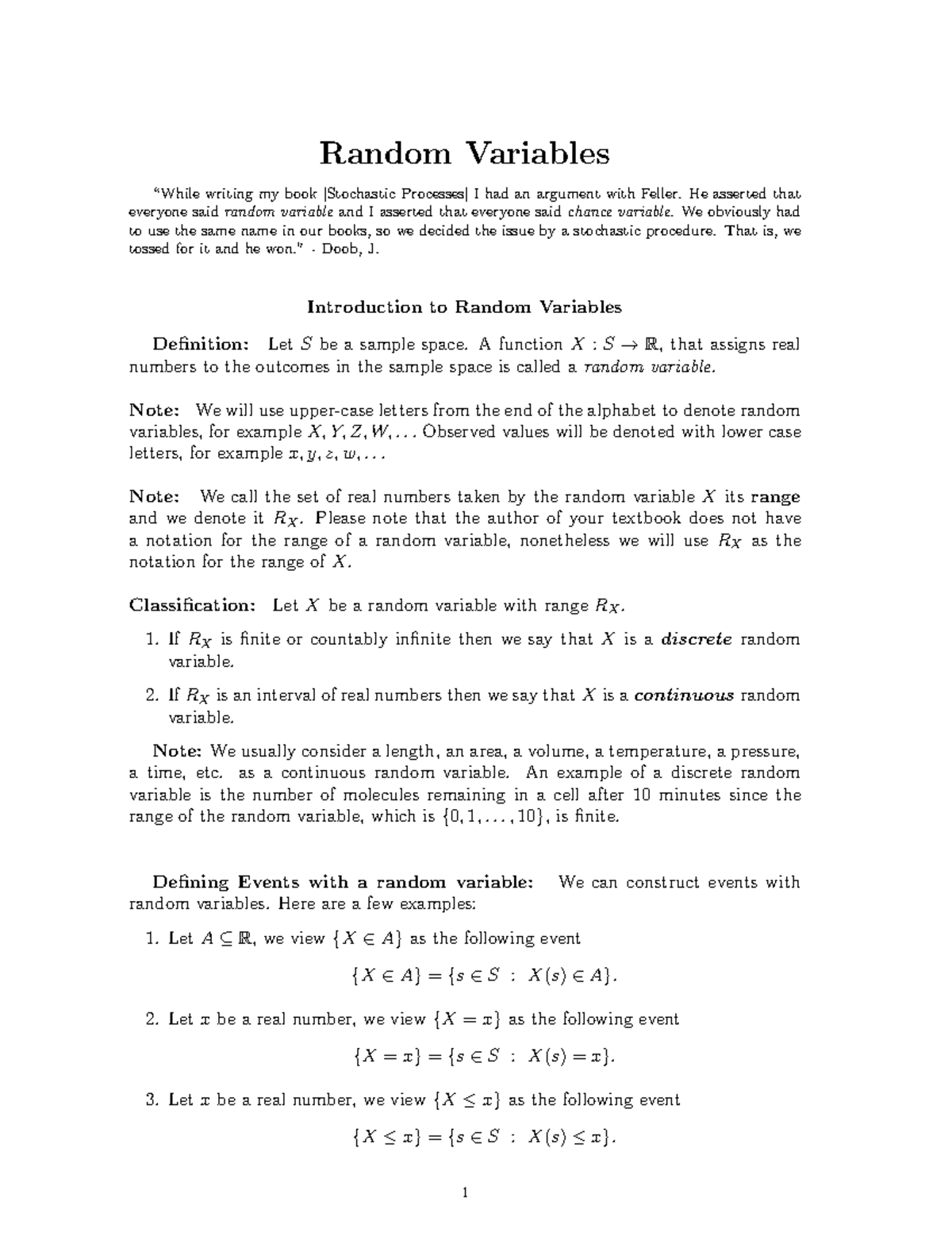 Random Variables: Understanding Discrete and Continuous Types - Studocu