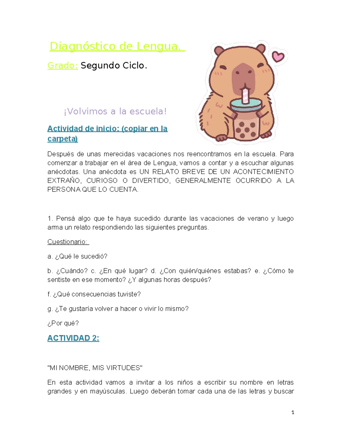 Diagnóstico de Lengua - diagnostico - Diagnóstico de Lengua. Grado ...