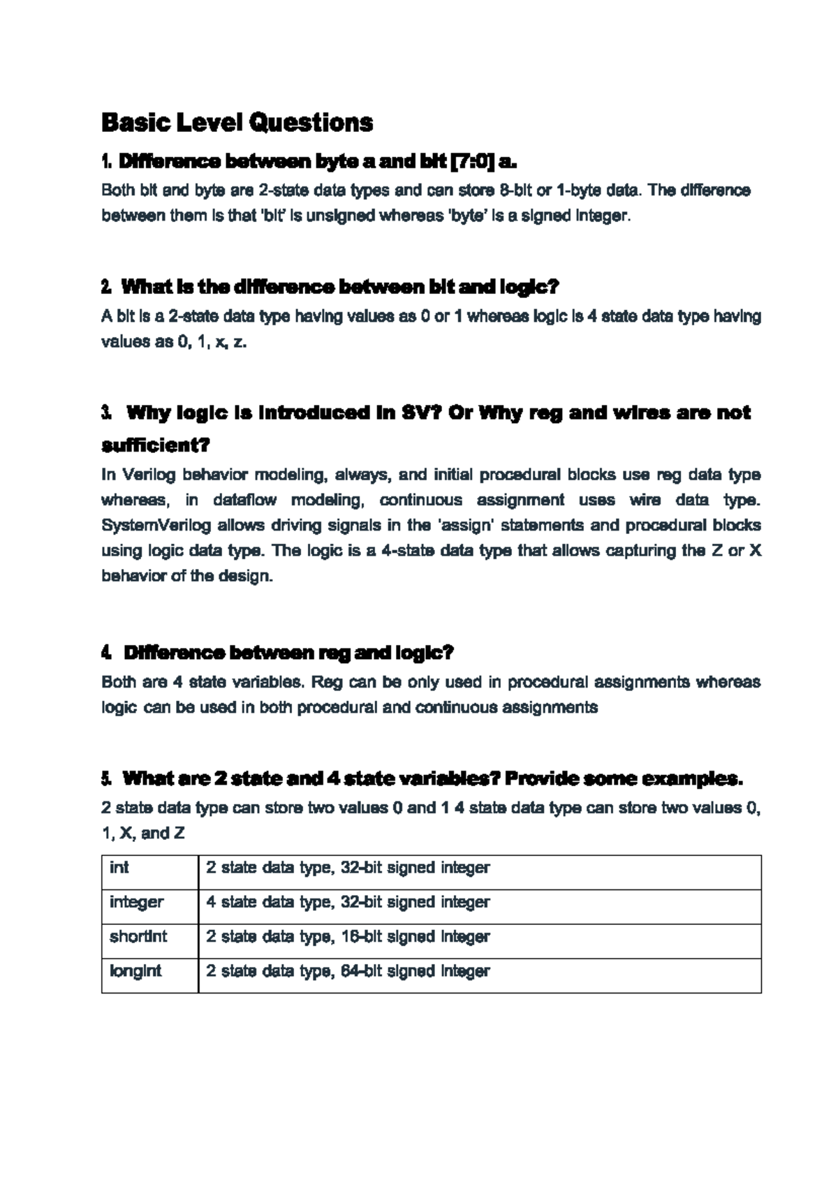 SV Interview Q&A - AB123: Key Concepts and Differences - Studocu