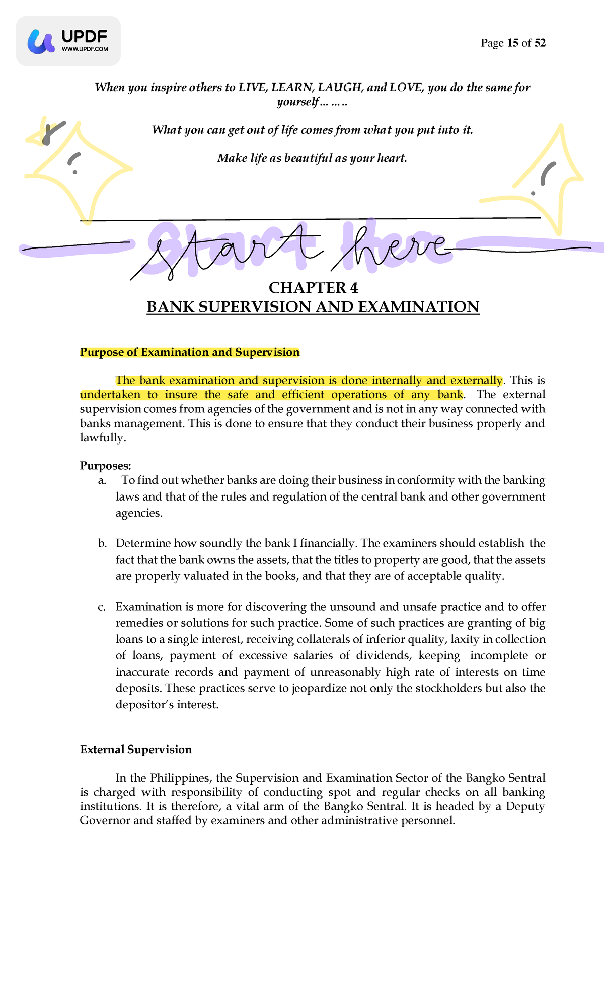 Final Exam Notes: CHAPTER 4 - Bank Supervision & Examination (Bankfin ...