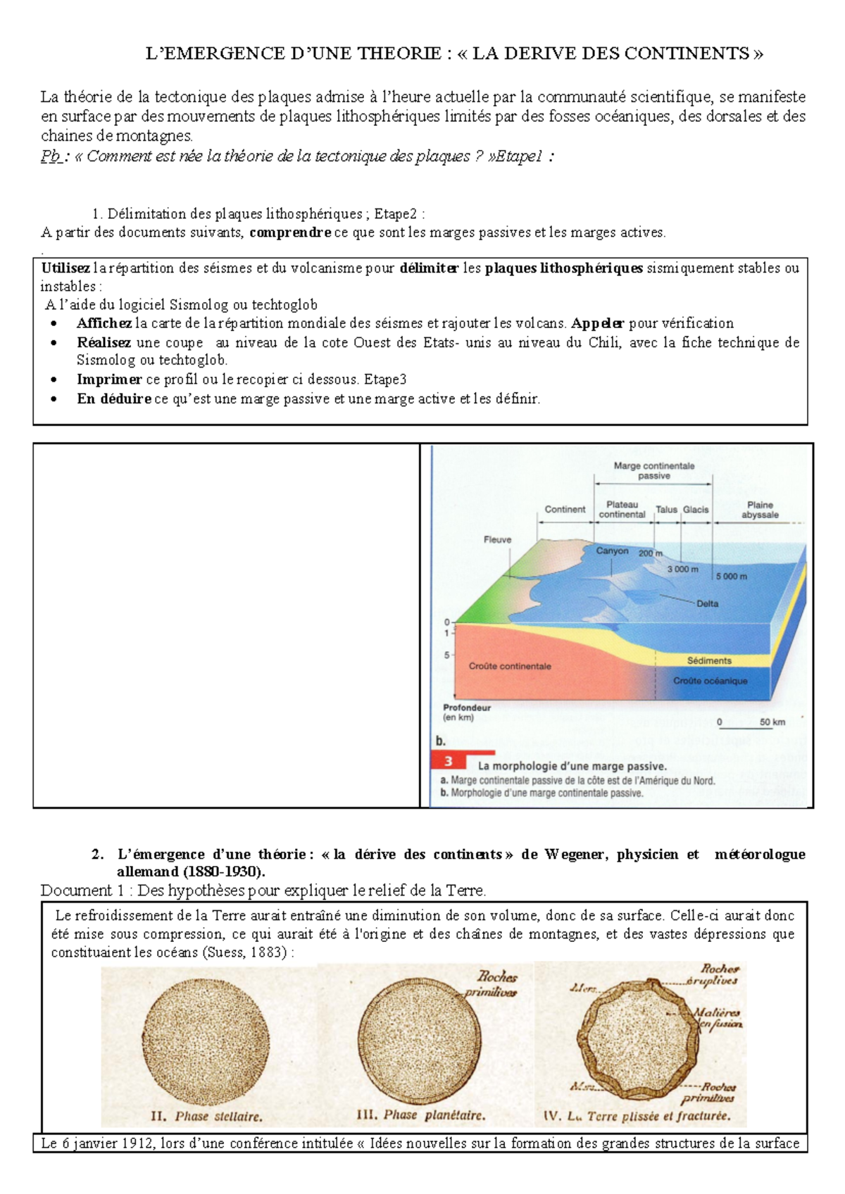 TP1 La Dérive des Continents : Origines et Découvertes Scientifiques ...