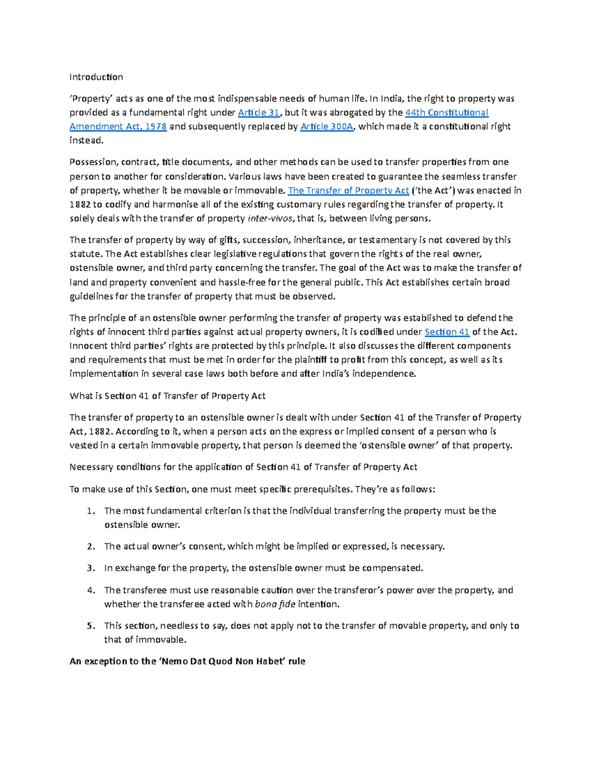 Understanding Section 41 of the Transfer of Property Act, 1882: Key ...