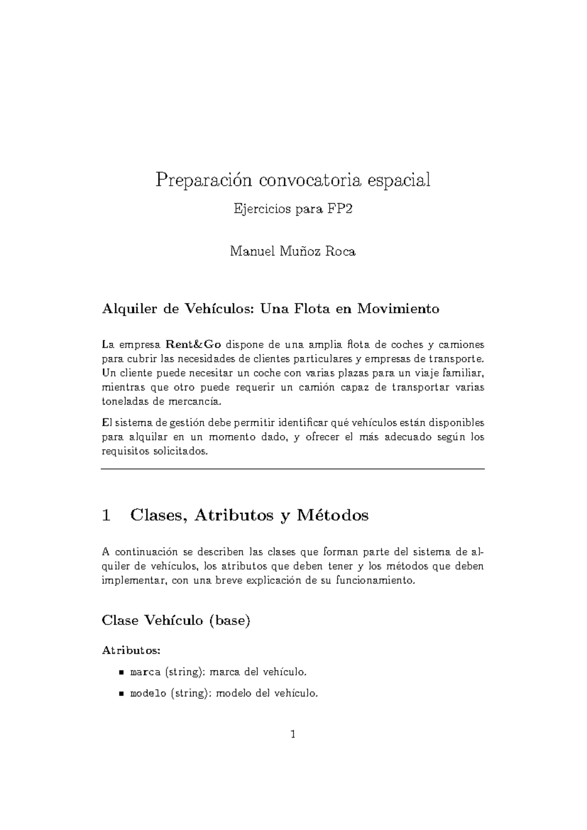 Ejercicios Tipo Examen para FP2: Alquiler de Flota y Pedidos - Studocu