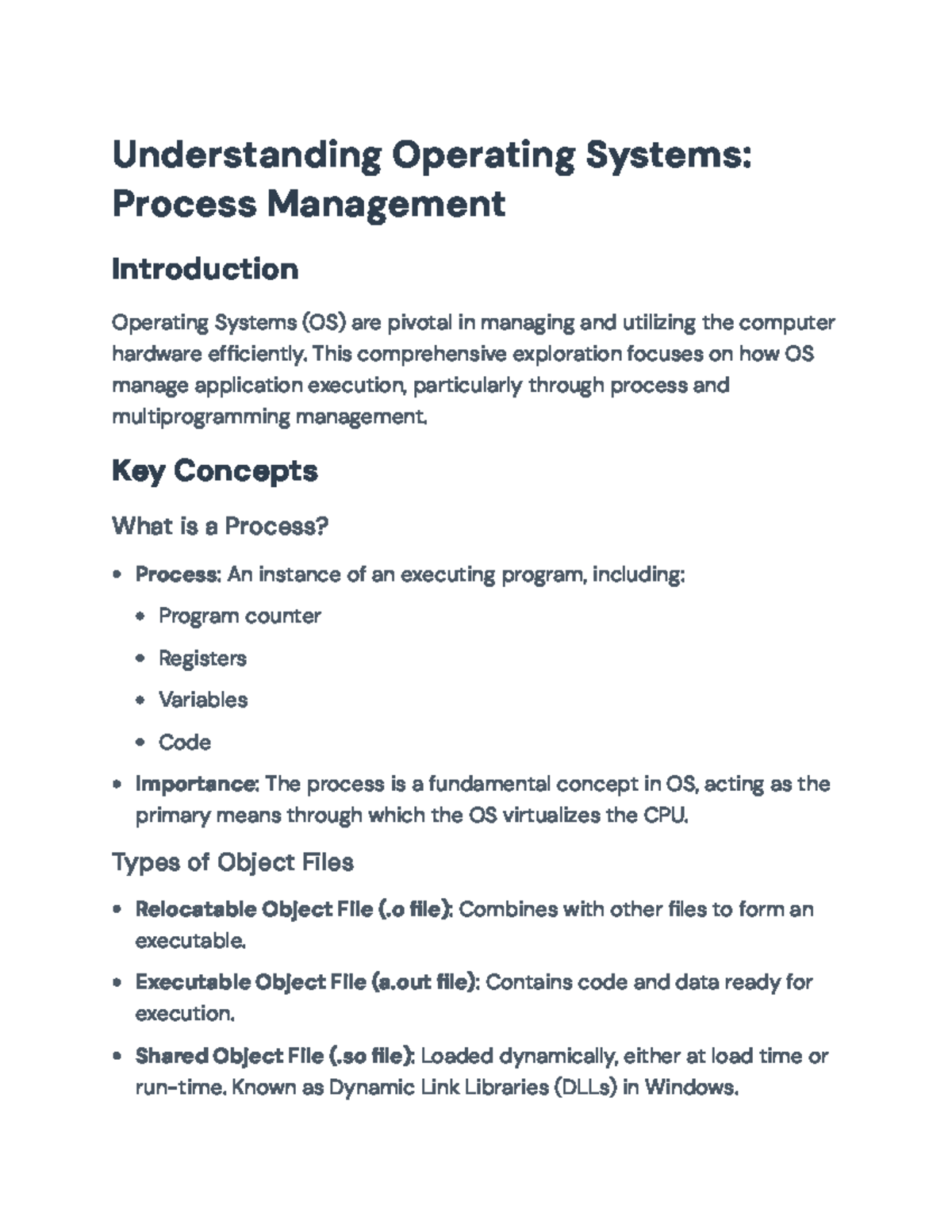 OS 301: Final Exam Review on Process Management Concepts - Studocu