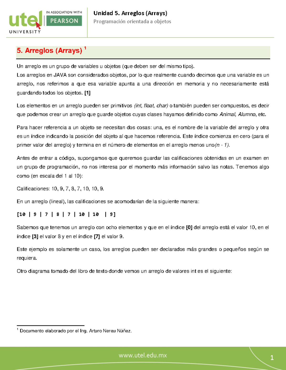 Arreglos (Arrays) en Java - Material de Apoyo para Clases POO - Studocu