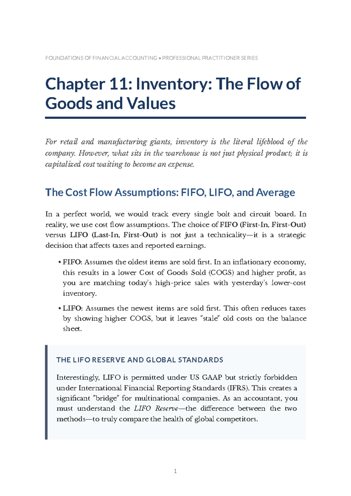 FOUNDATIONS OF FINANCIAL ACCOUNTING: Chapter 11 - Inventory Flow - Studocu