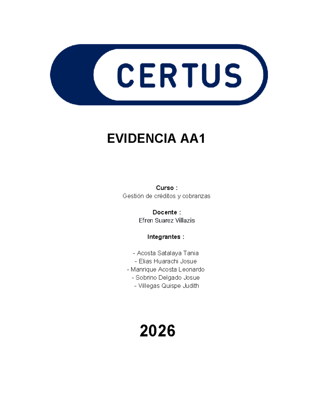 EVIDENCIA AA1: Análisis de Cartera MYPE en Gestión de Créditos - Studocu