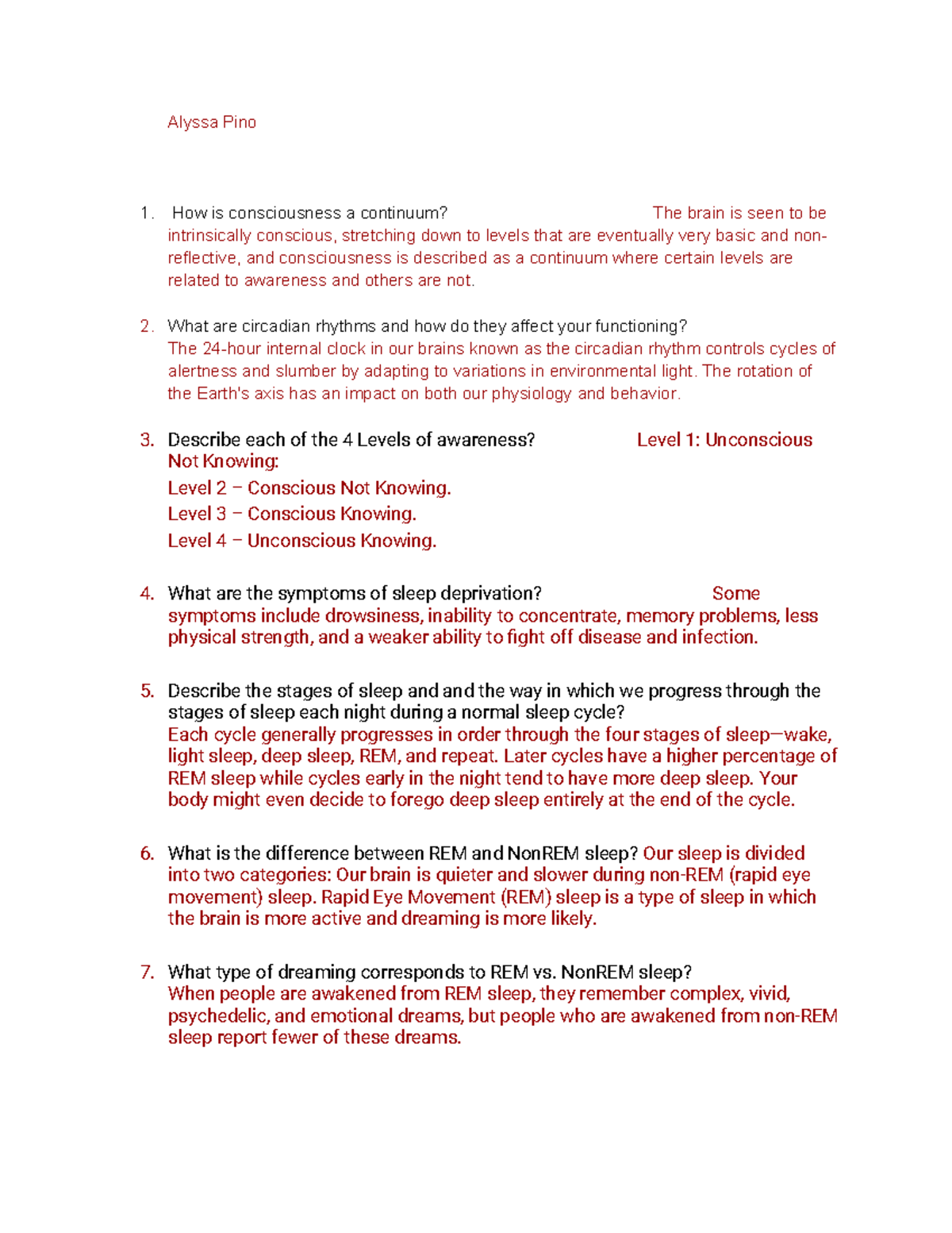 Chapter 4 Text Assignment: Sleep, Consciousness, and Psychoactive Drugs ...