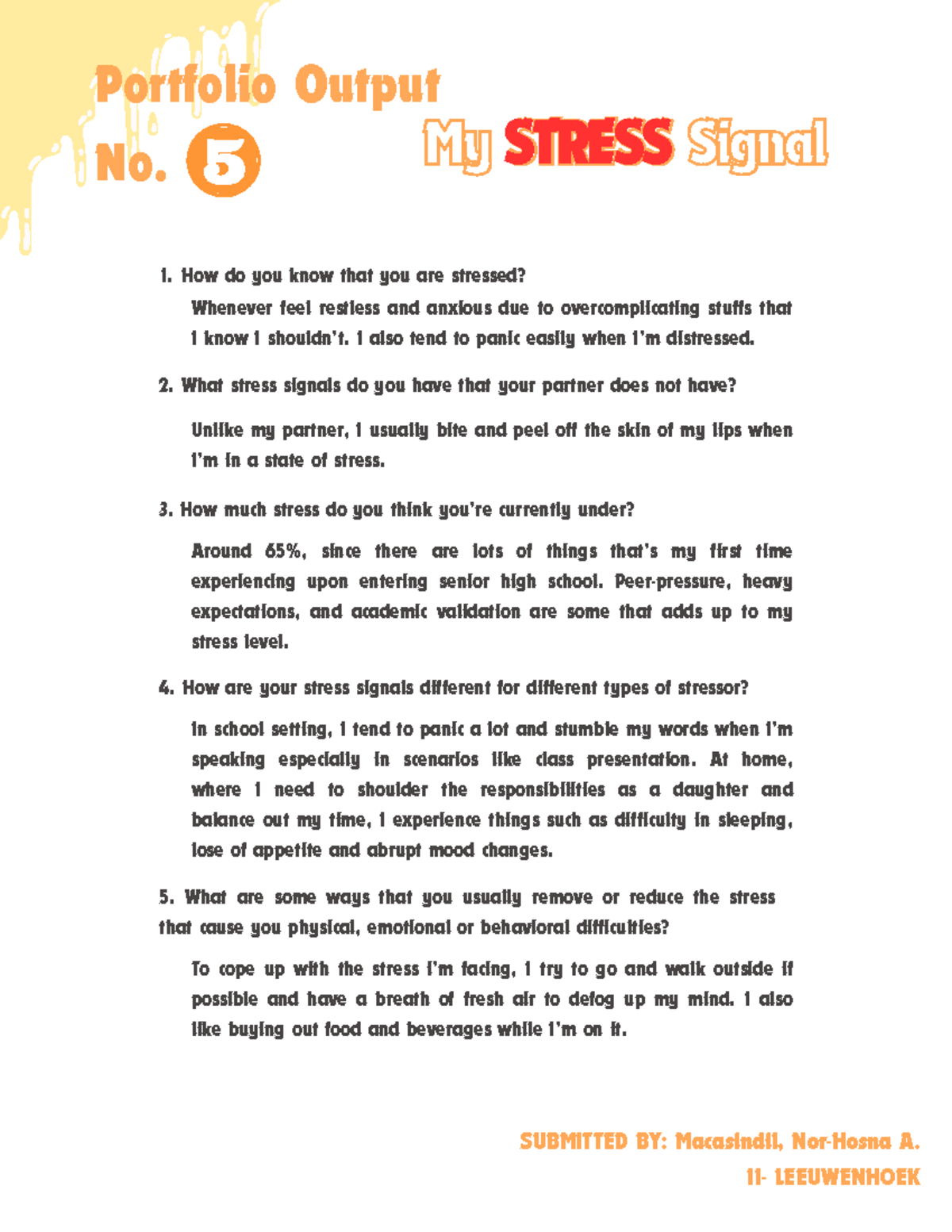 Nj - qwqwq - Portfolio Output No. Whenever feel restless and anxious due to overcomplicating ...