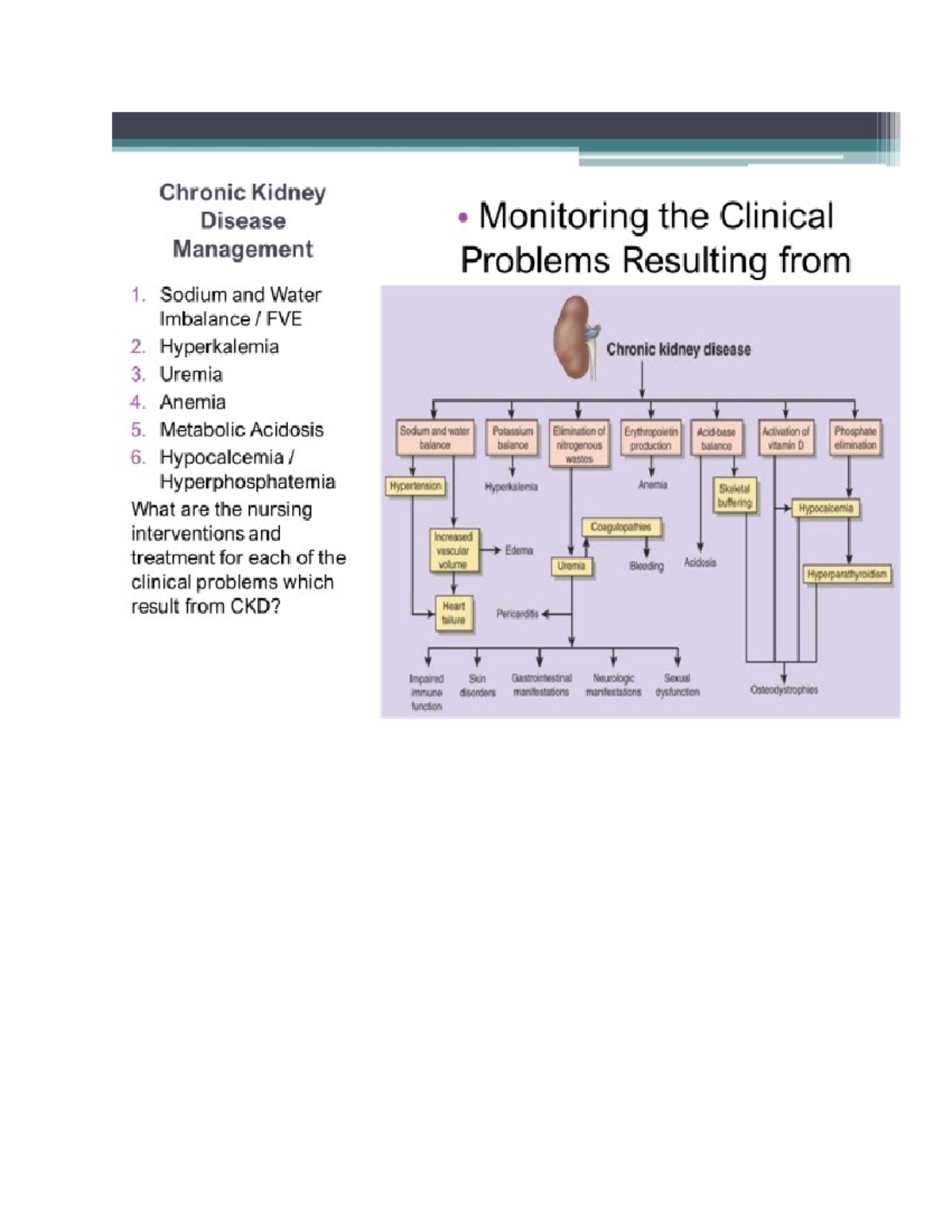Renal Review Concept Map: CKD Management Challenges and Interventions - Studocu