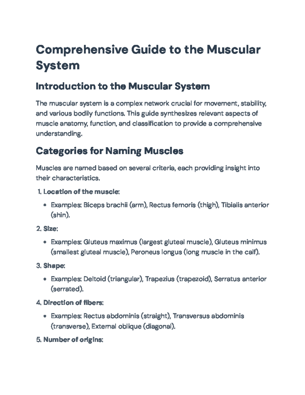 Comprehensive Anatomy Guide: Understanding the Muscular System - Studocu