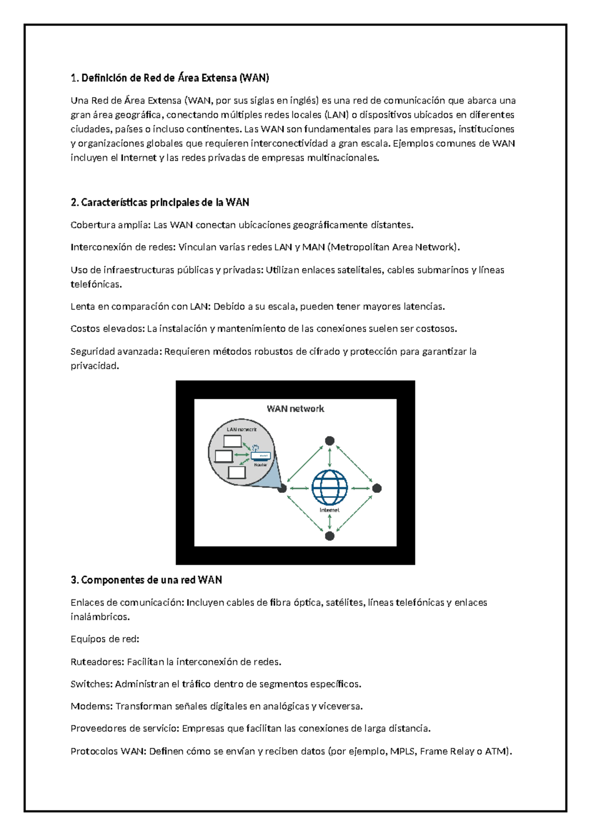 WAN - INFORME - Definición de Red de Área Extensa (WAN) Una Red de Área ...