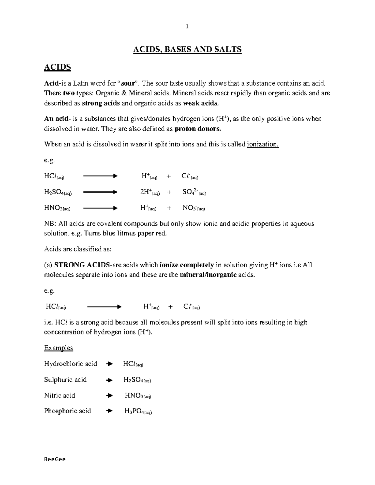 ACIDS, BASES, AND SALTS: A Comprehensive Study Guide (CHEM 101) - Studocu