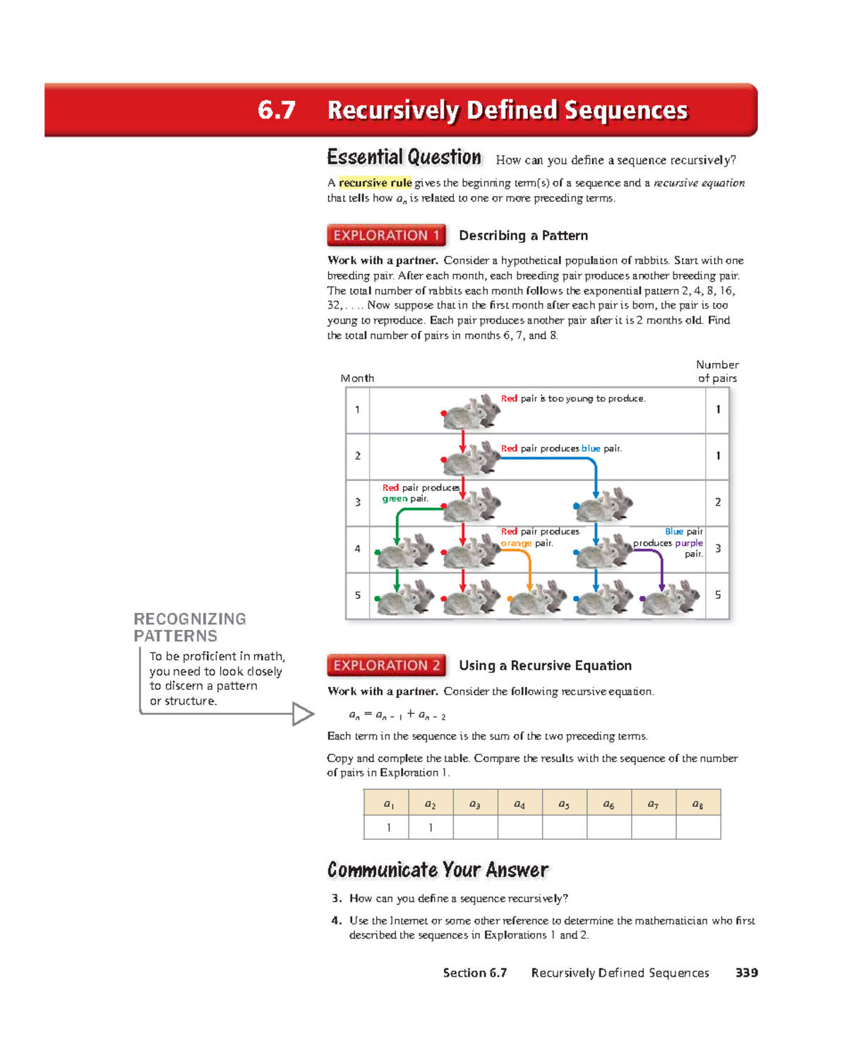 Math 101: Recursively Defined Sequences - Concepts and Exercises ...