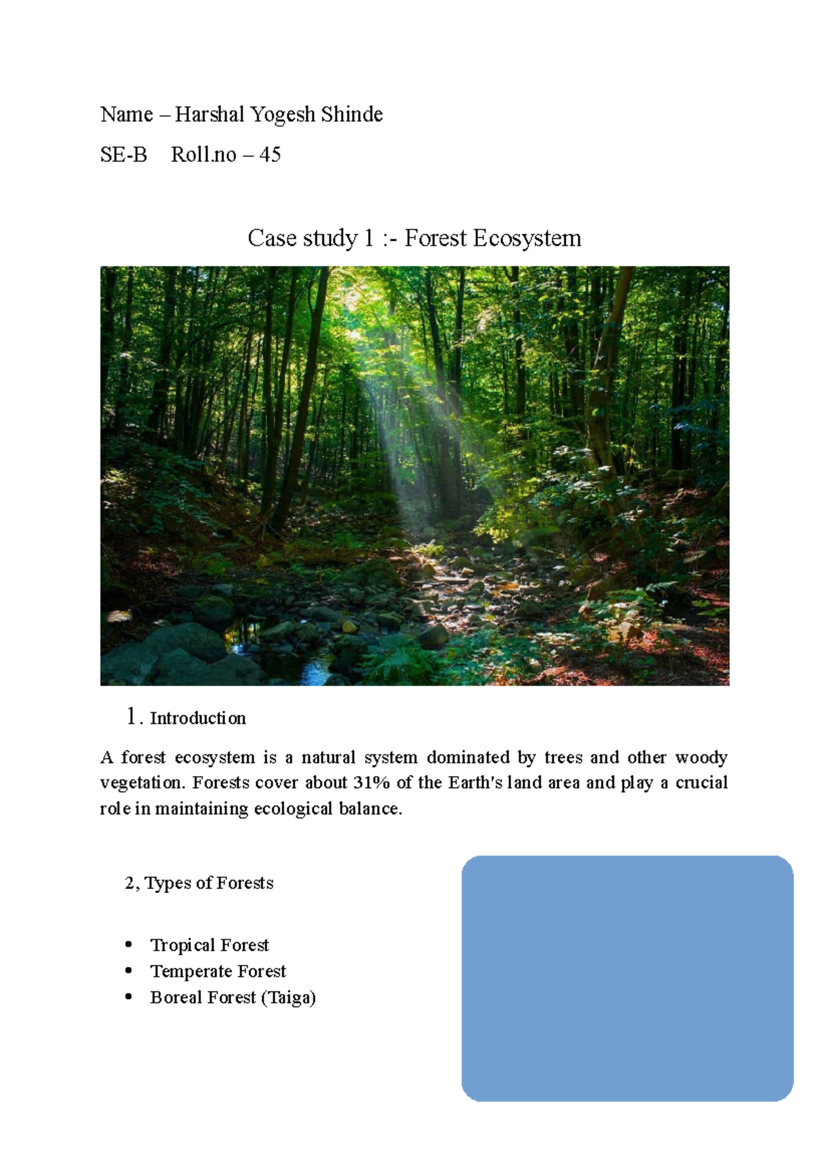 Case Study ES: Forest, Grassland, Desert & Aquatic Ecosystems - Studocu