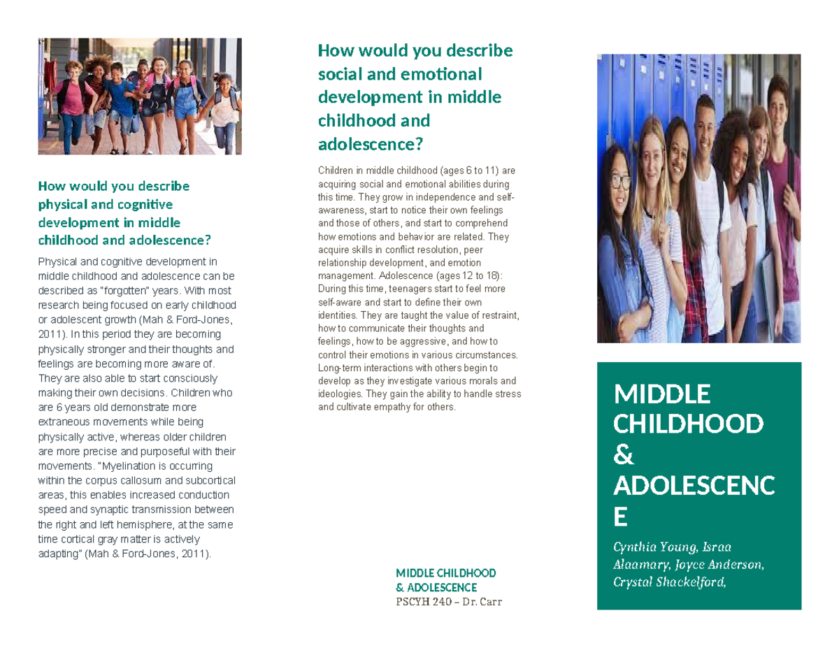 Module 4 - Middle Childhood & Adolescence: Developmental Insights and ...