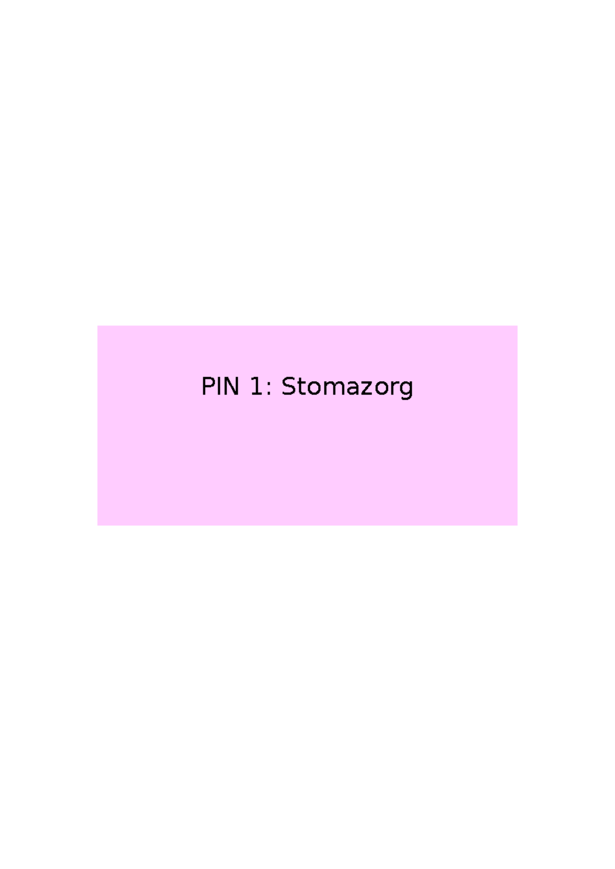 PIN 1; Stomazorg: Een Uitgebreide Gids over Stoma Types en Zorg - Studocu