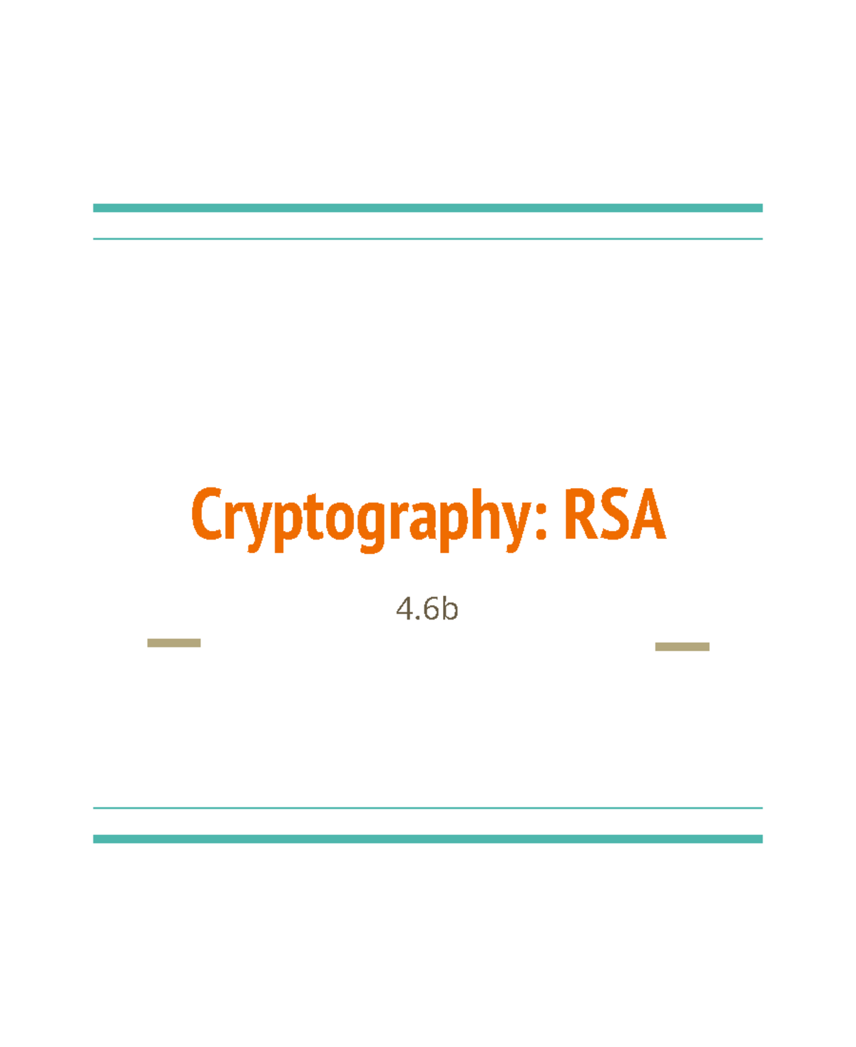 4.6b Cryptography RSA - Cryptography: RSA 4 Euler's Totient Function ...