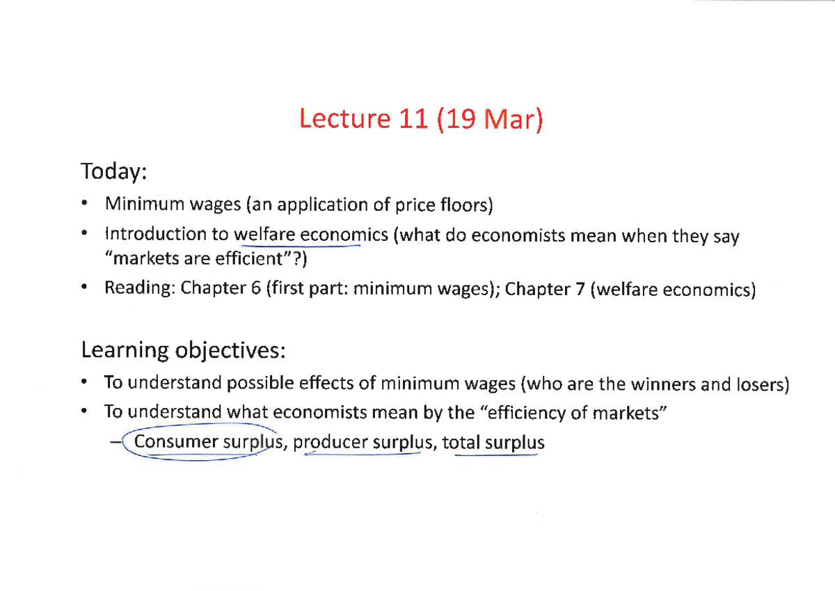 Midterm Exam Study Guide: Minimum Wages & Welfare Economics (XYZ123 ...