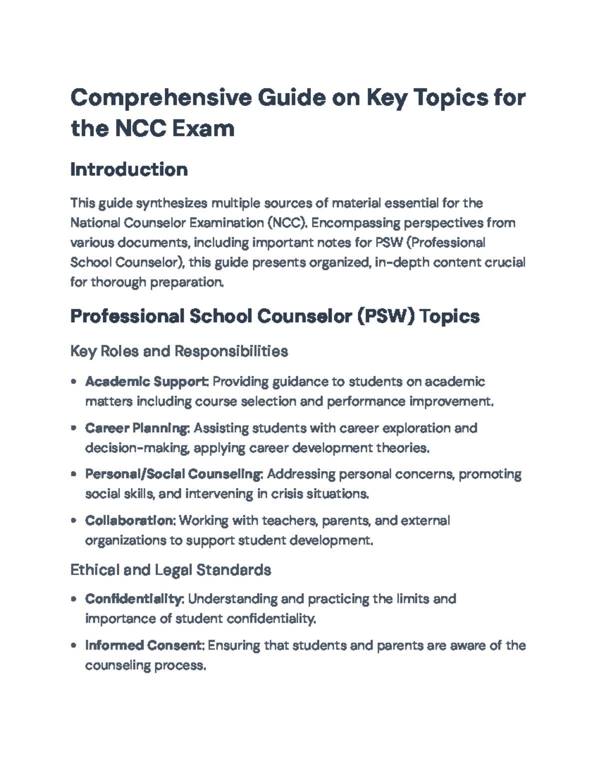Comprehensive NCC Exam Prep Guide for Professional School Counselors ...