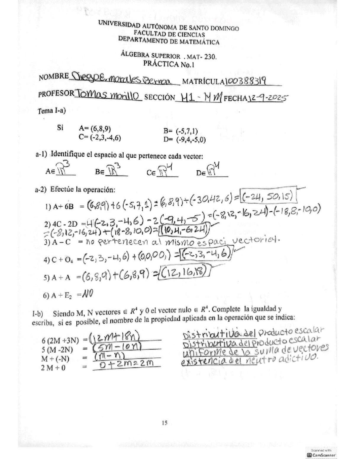Prácticas 1 y 2 de Álgebra Superior 230 - Diego E. Morales - Studocu