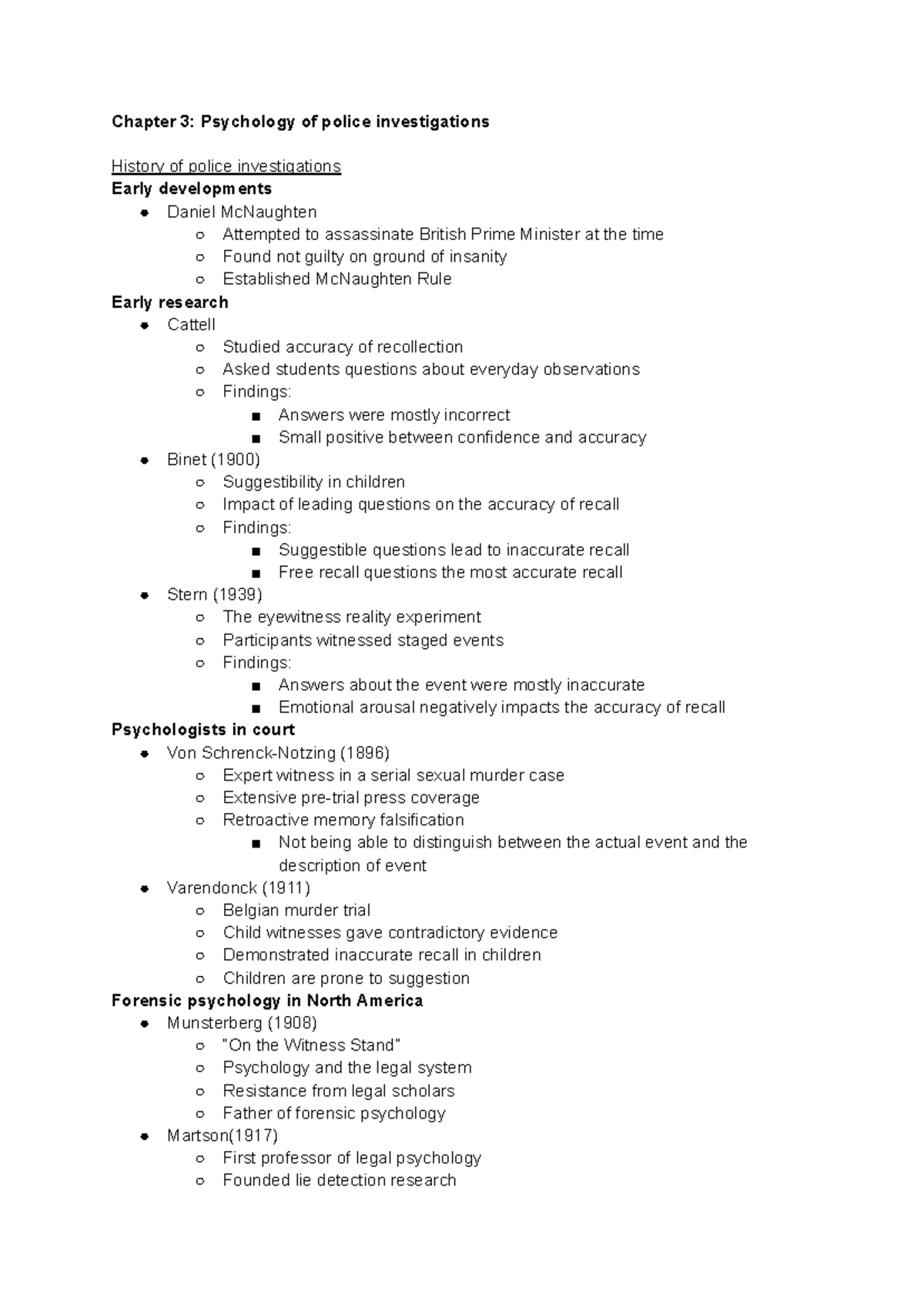 Chapter 3 Psychology of police investigations - Chapter 3: Psychology of police investigations ...