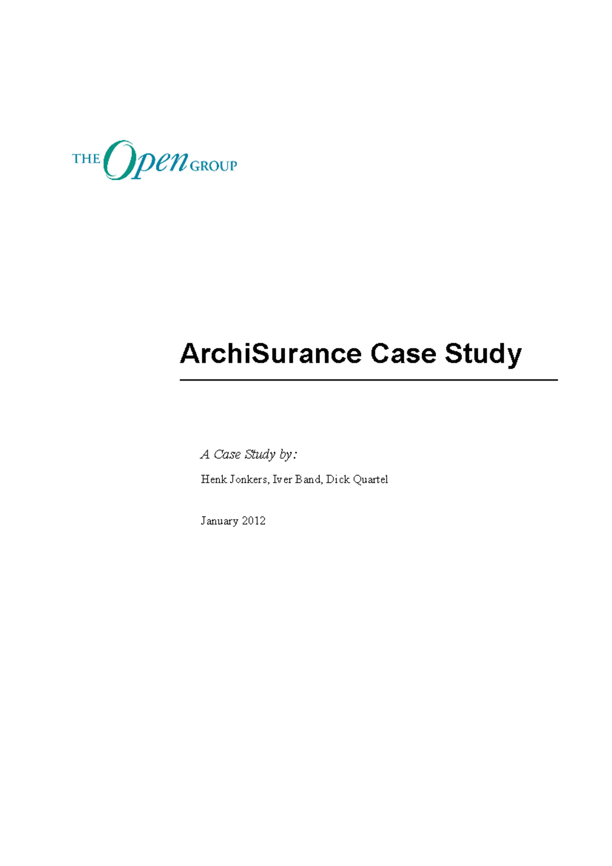 ArchiMate 2 Case Study: ArchiSurance Architecture Analysis - Studocu