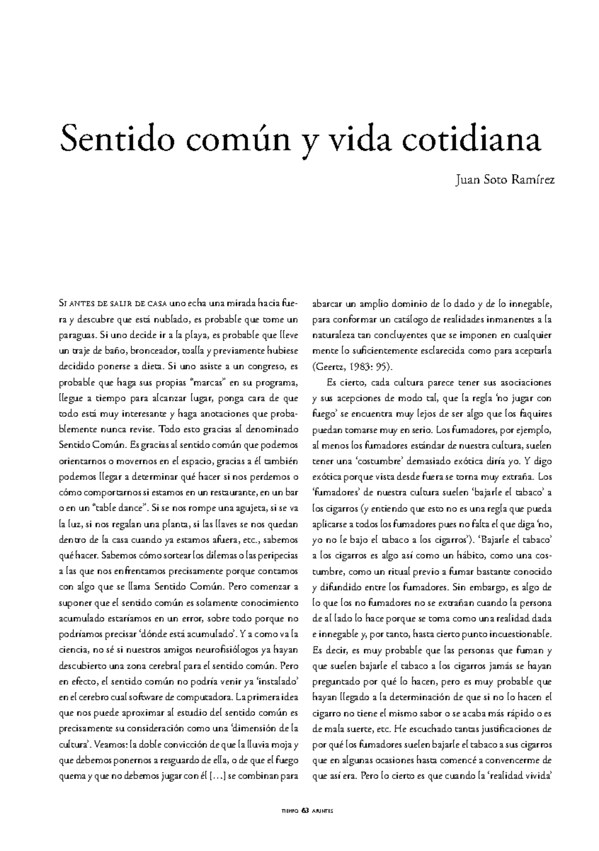 Teoría del Sentido Común en la Vida Cotidiana: Análisis y Reflexiones ...