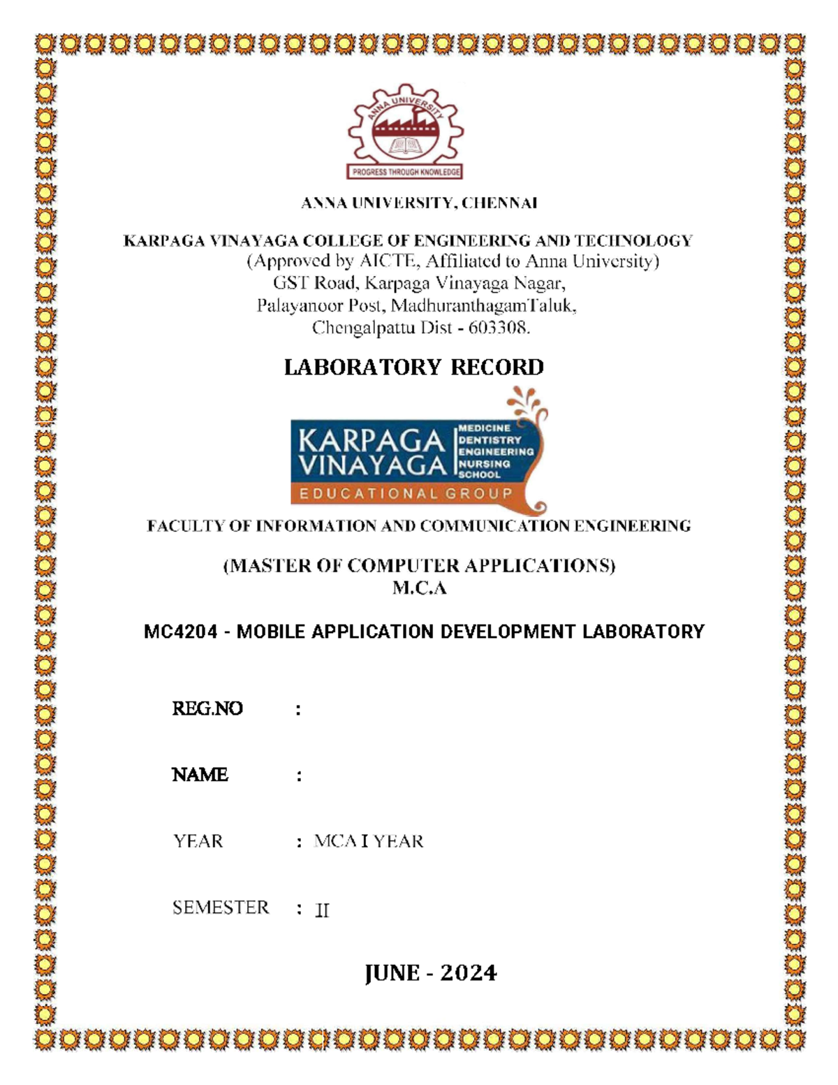 MC4204 - Final Lab Record for Mobile App Development - Studocu