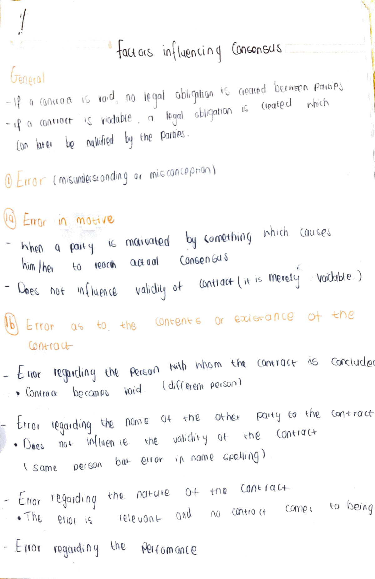 Law of Contract: Key Factors Influencing Consensus Explained - Studocu