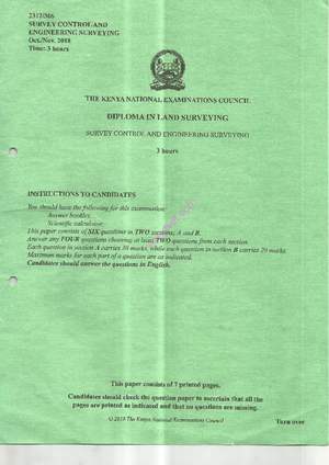 Kenya Institute of Surveying and Mapping - Studocu