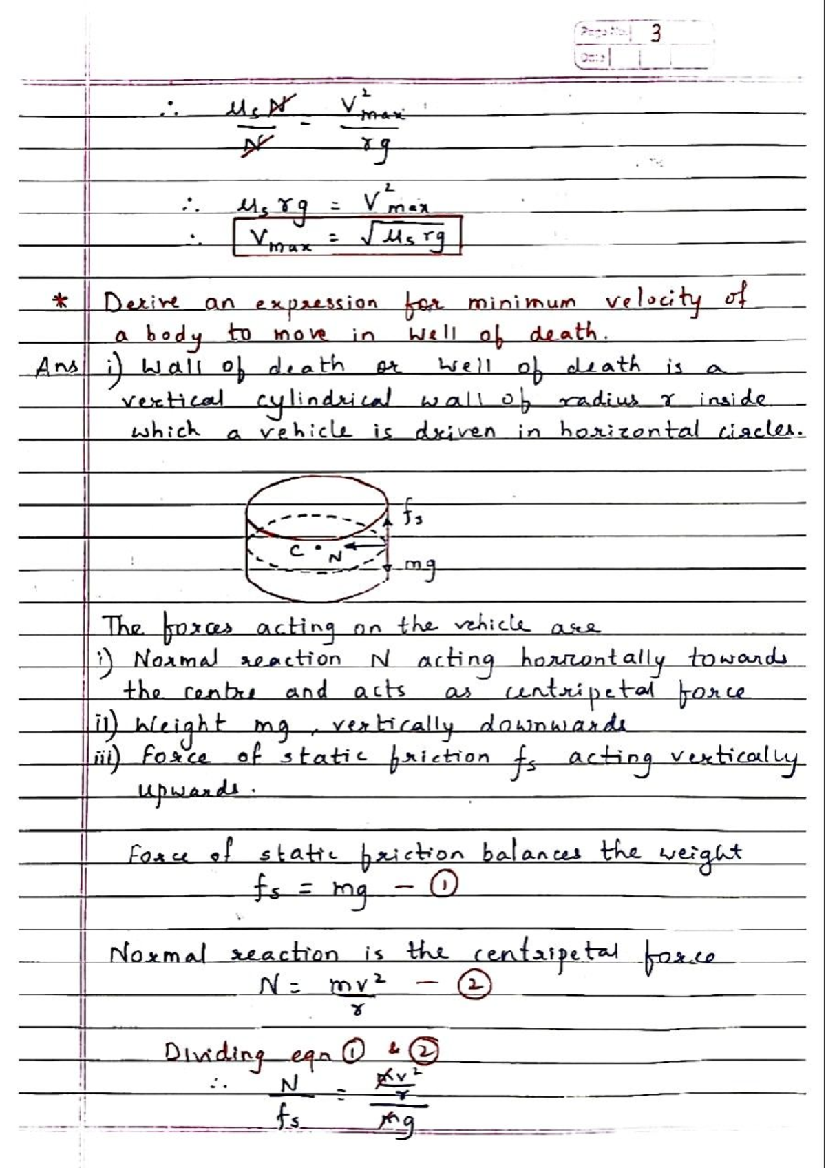 Physics 101: Expressions for Velocity in Banked Roads and Pendulums - Studocu