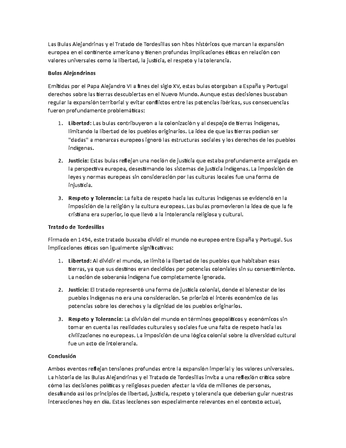 Clase 4: Implicaciones Éticas de las Bulas Alejandrinas y el Tratado ...